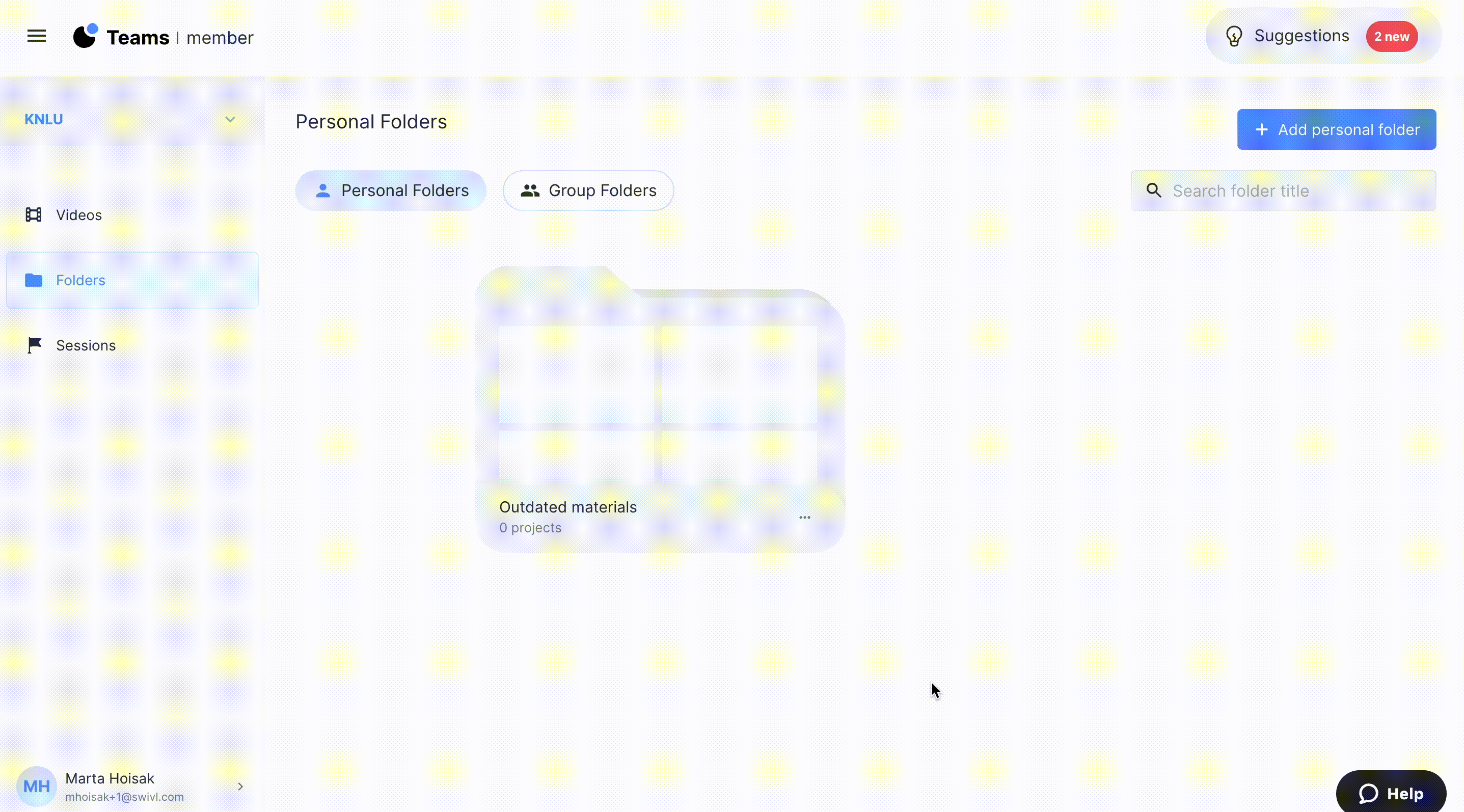 Managing Personal Folders – Swivl Help Center